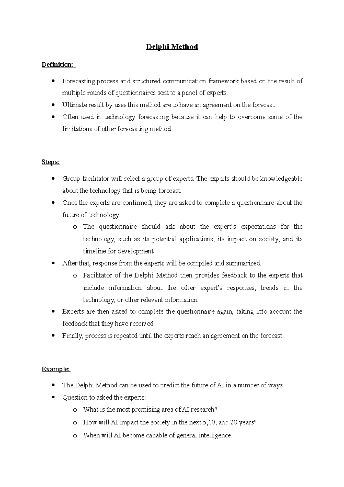 Delphi Method - Delphi Method Definition: Forecasting process and ...