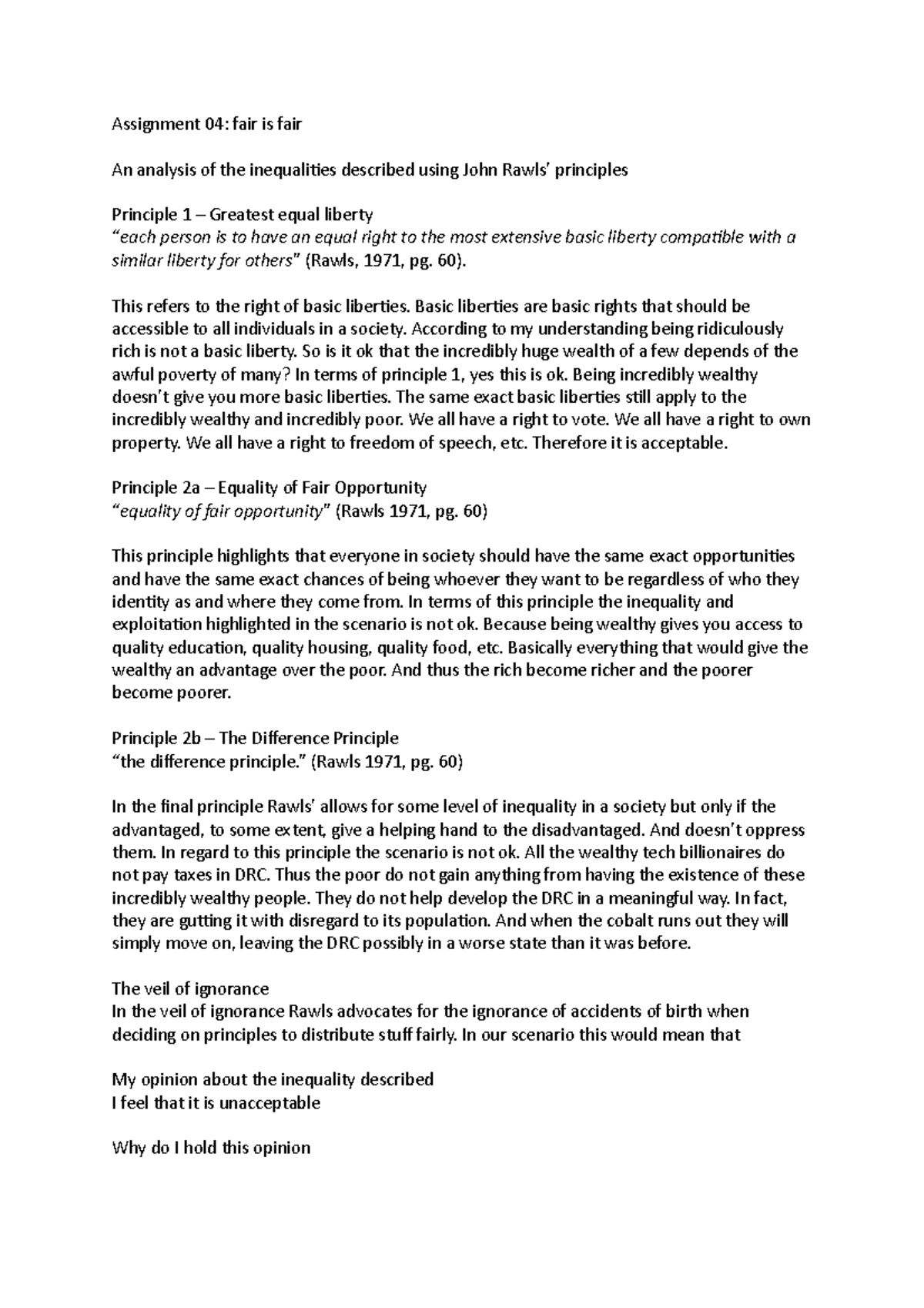 Assignment 04 - 1st semester - Assignment 04: fair is fair An analysis ...