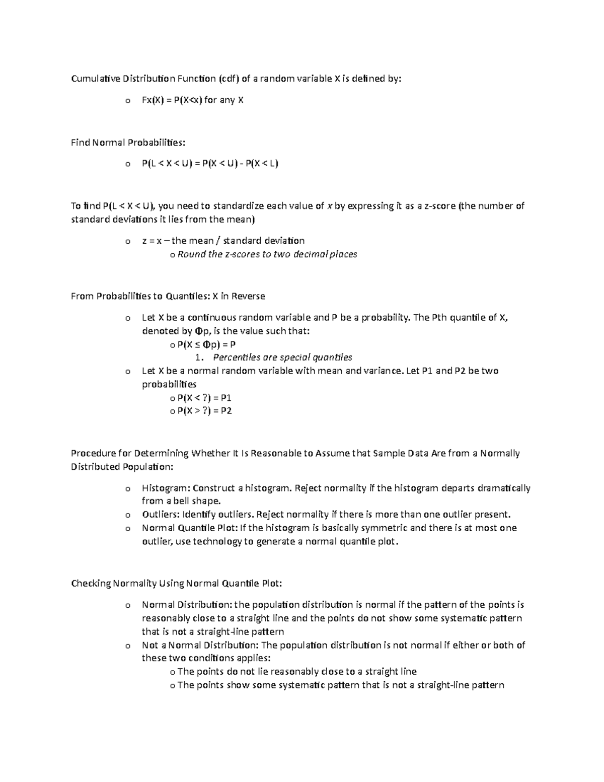 Probabilities and Quantiles for Normal Distributions - Cumulative ...