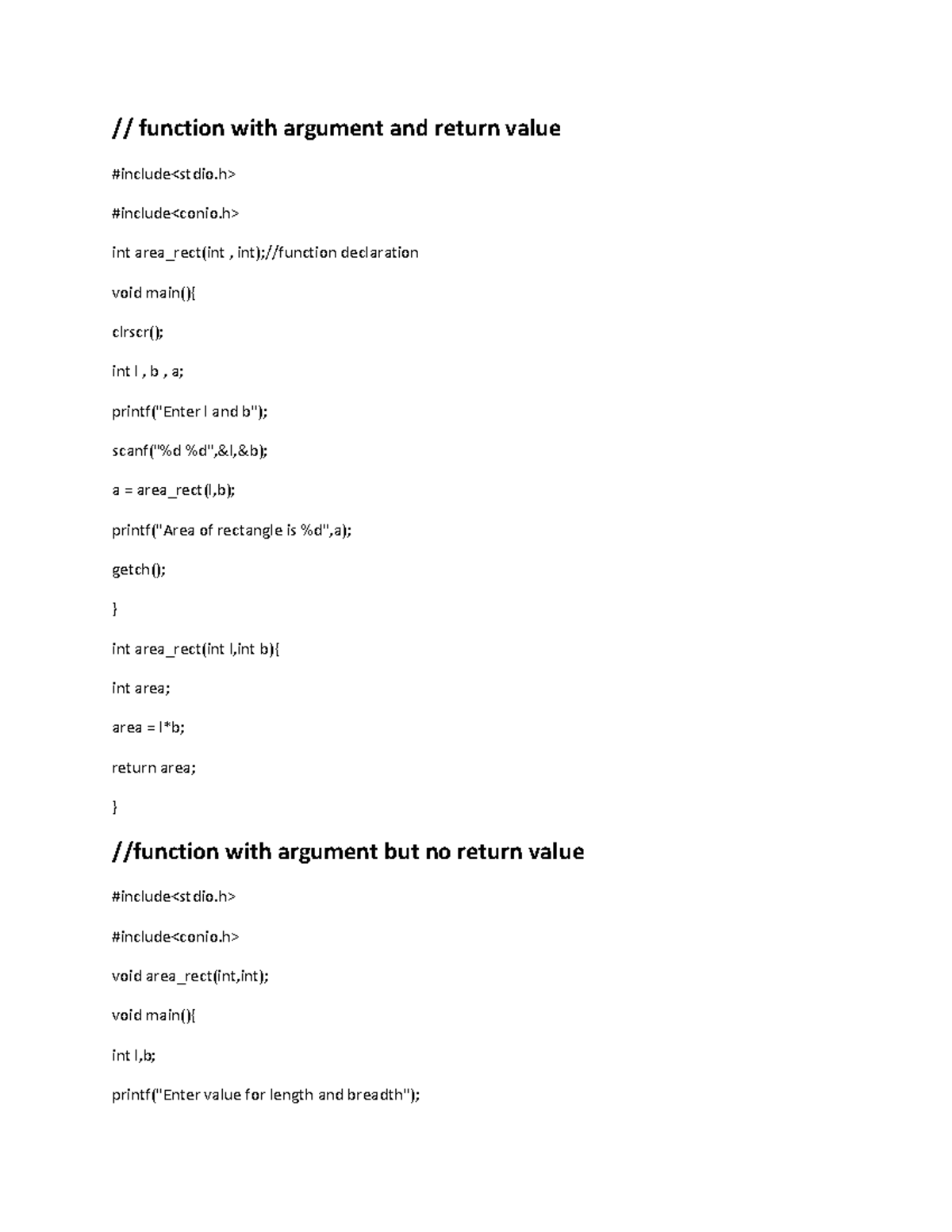 Cprogramcodes C Program Practice Codes Function With Argument 2346