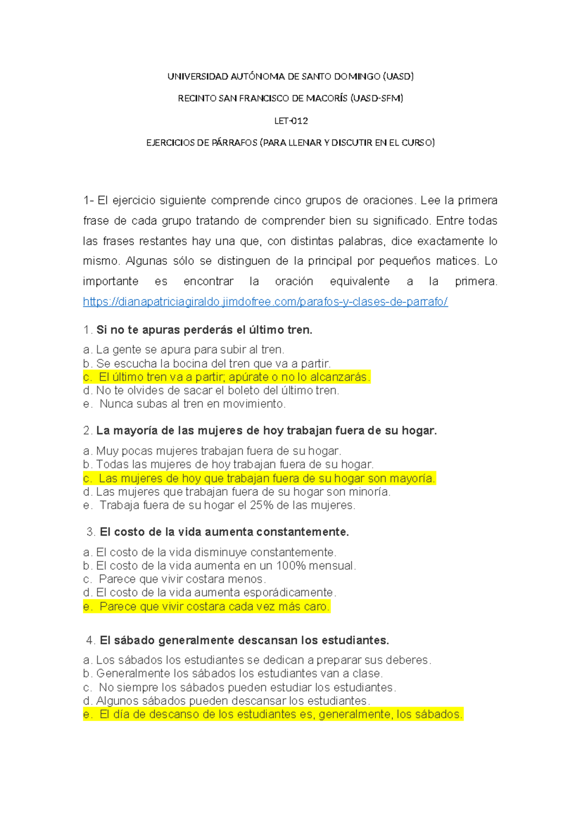 Actividad Sobre EL Párrafo (2) lengua española II - UNIVERSIDAD ...