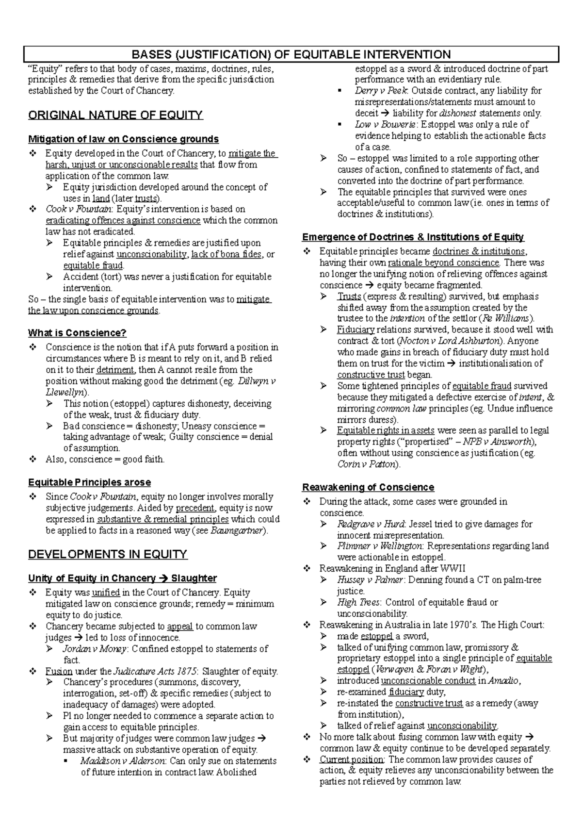 Equity 1 - BASES (JUSTIFICATION) OF EQUITABLE INTERVENTION “Equity ...