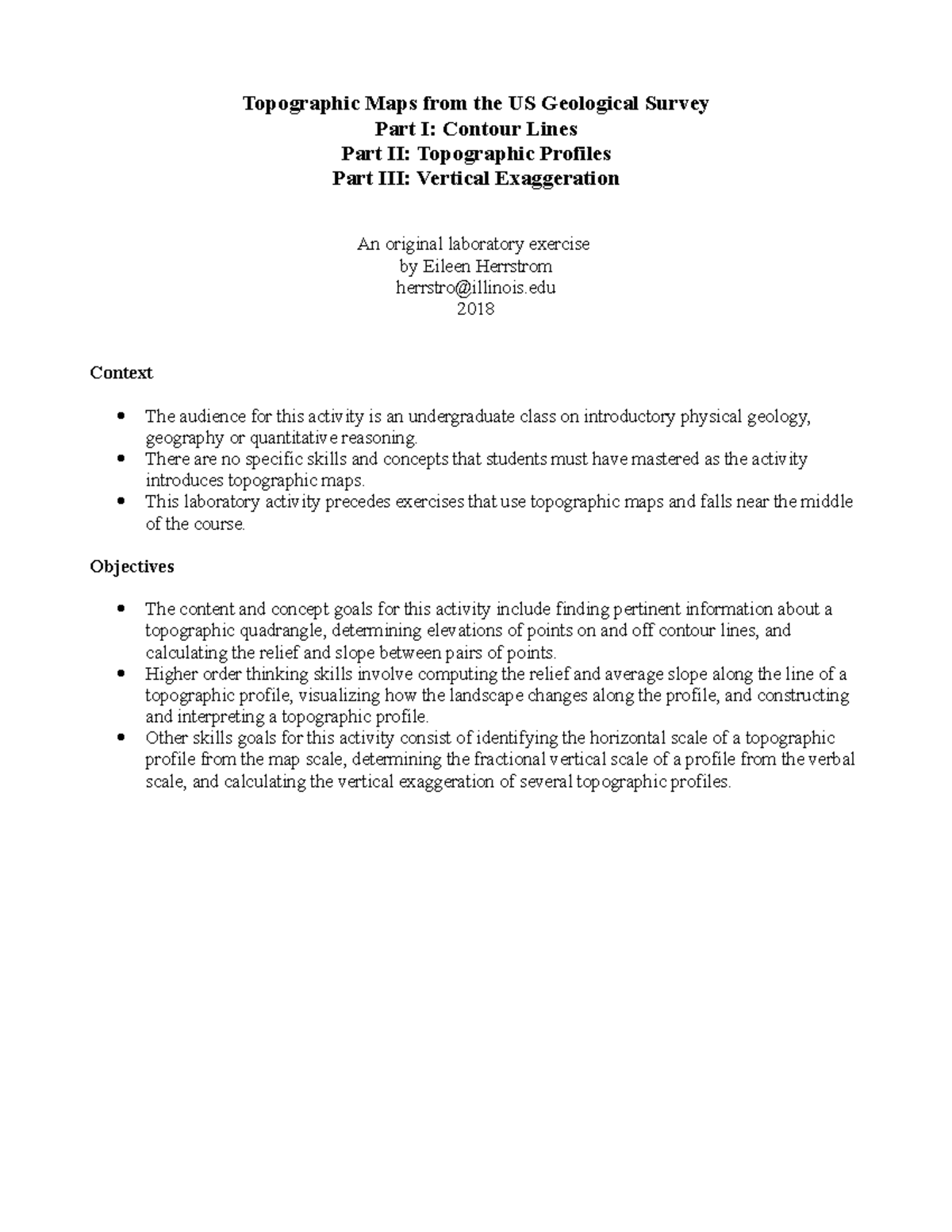 Student instructions topographic ma - Topographic Maps from the US ...
