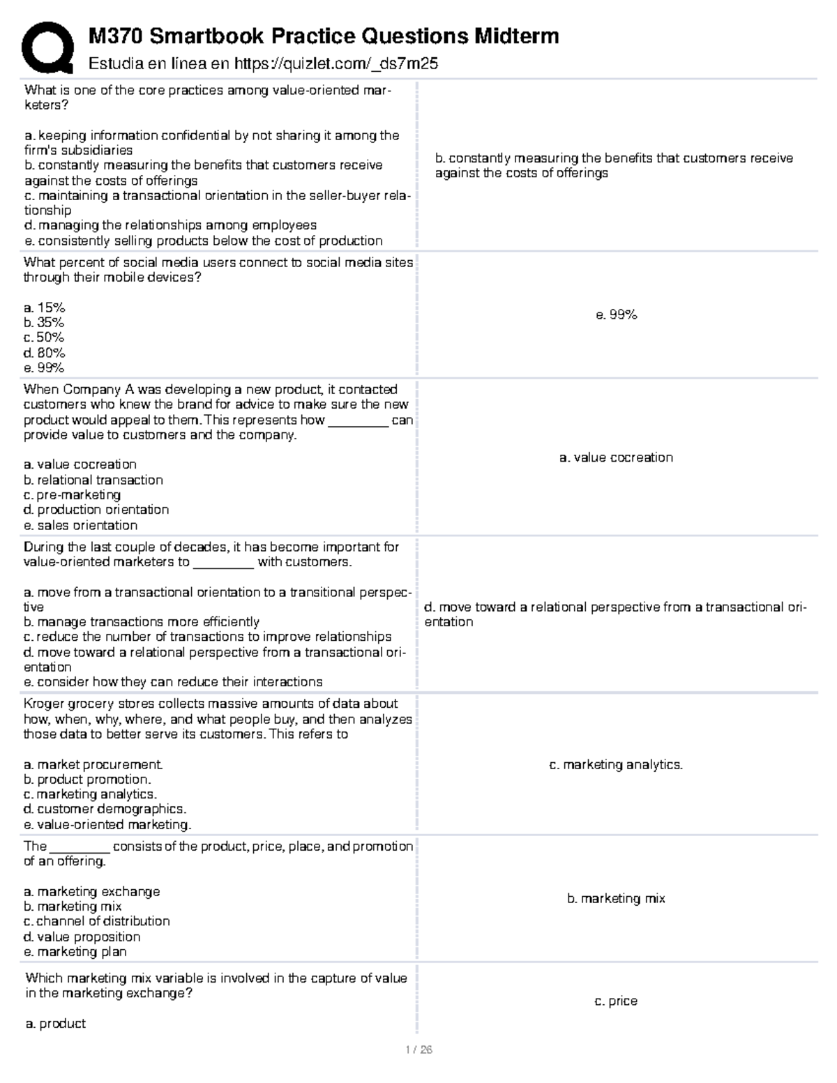 M370 Smartbook Practice Questions Midterm - Estudia en línea en quizlet ...