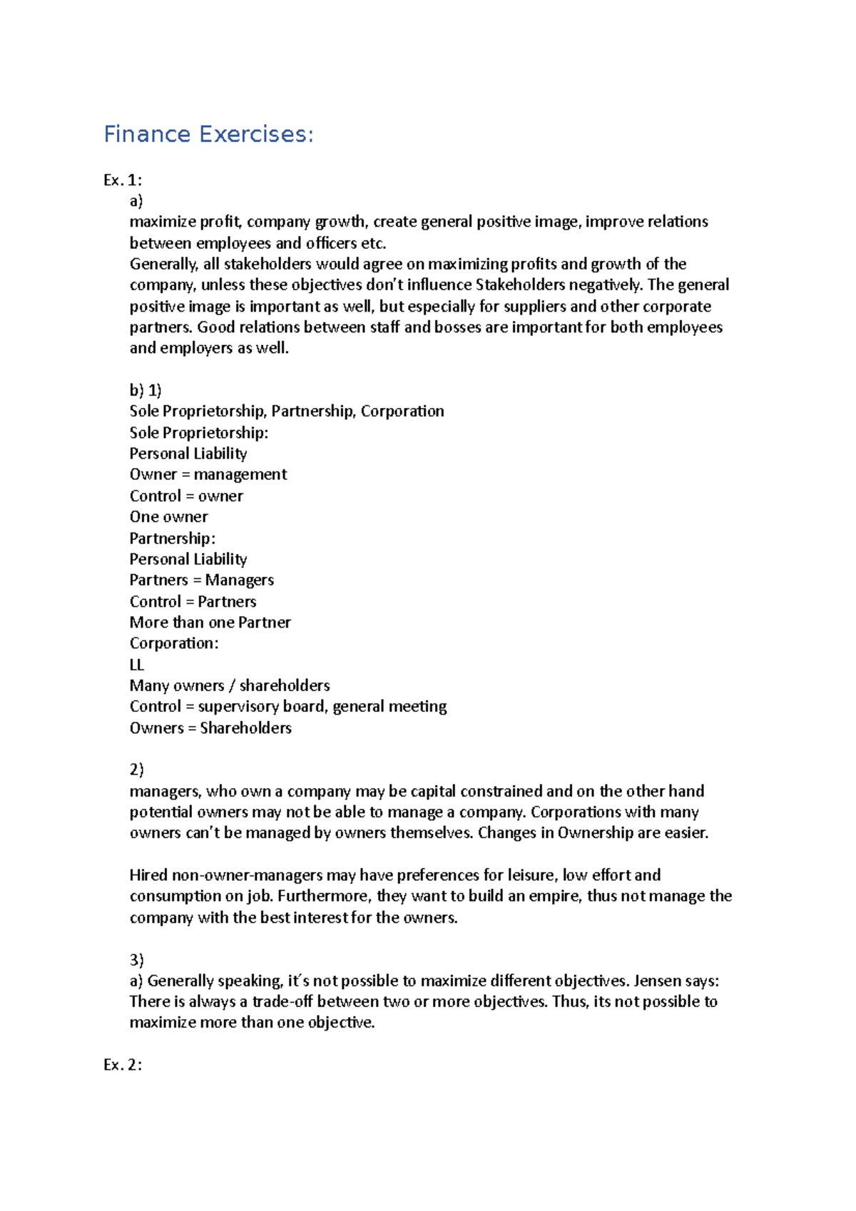 Finance Exercises - So sollte es nicht gemacht werden - Finance ...