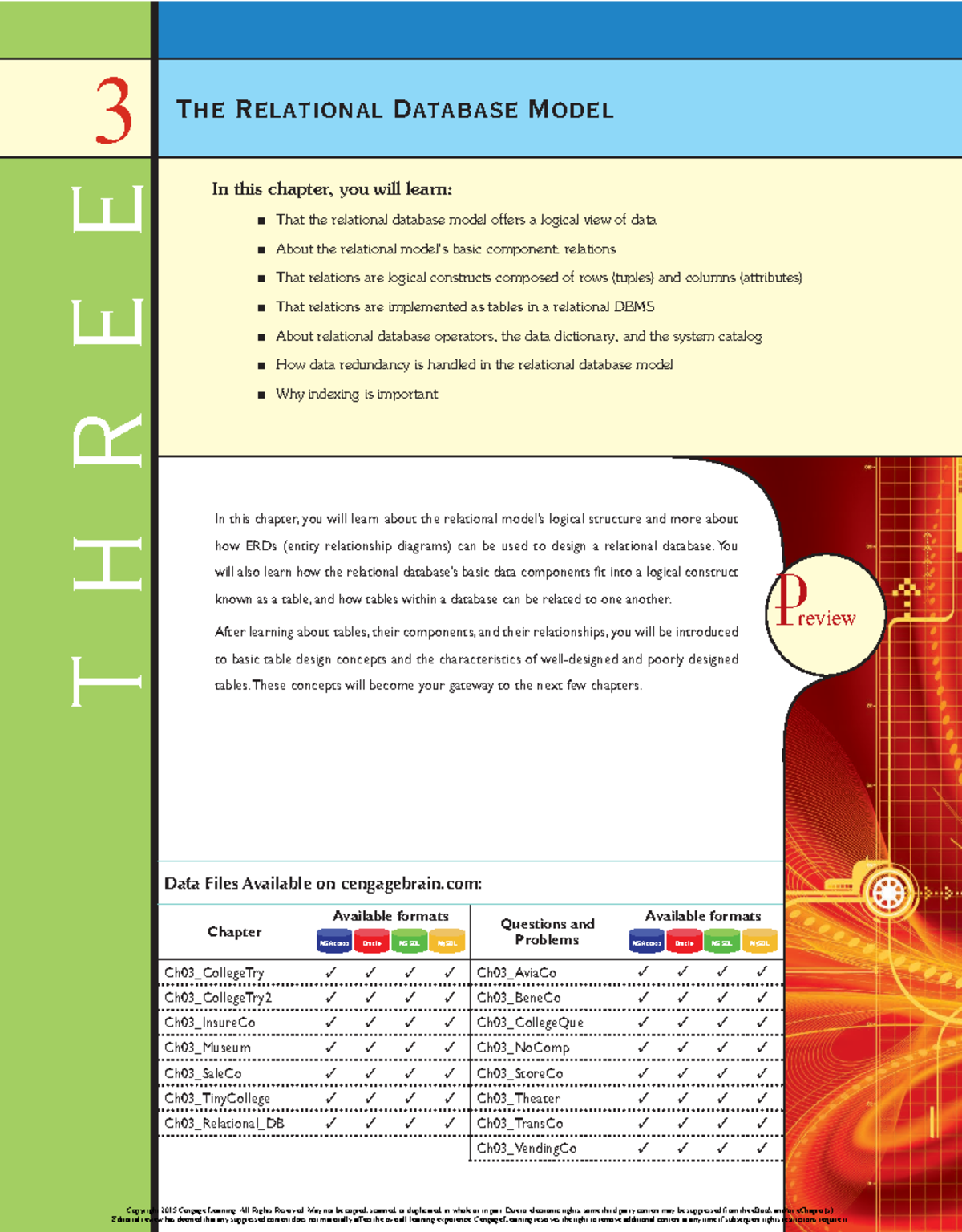 Chapter 3 - N/A - Preview 3 The Relational Database Model T H R E E In ...