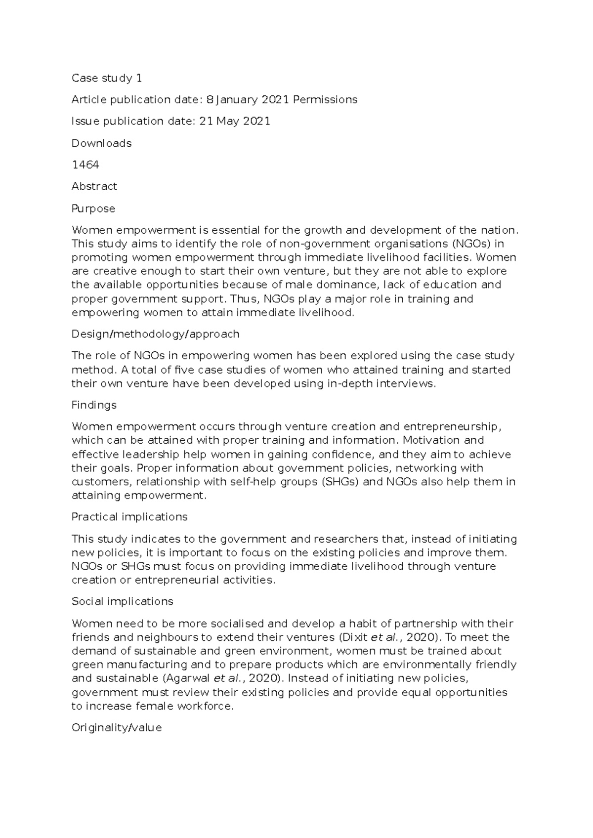 Cs1 - i want to download - Case study 1 Article publication date: 8 ...