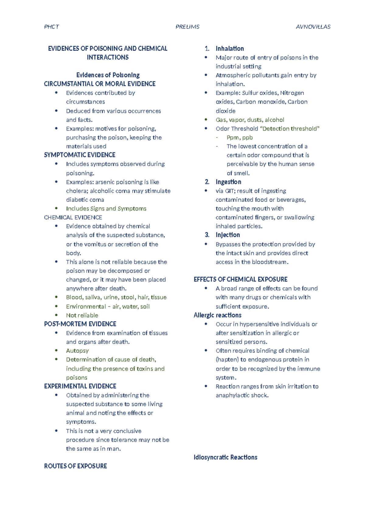 PHCT- Transes- Evidence OF Poisoning - PHCT PRELIMS AVNOVILLAS ...
