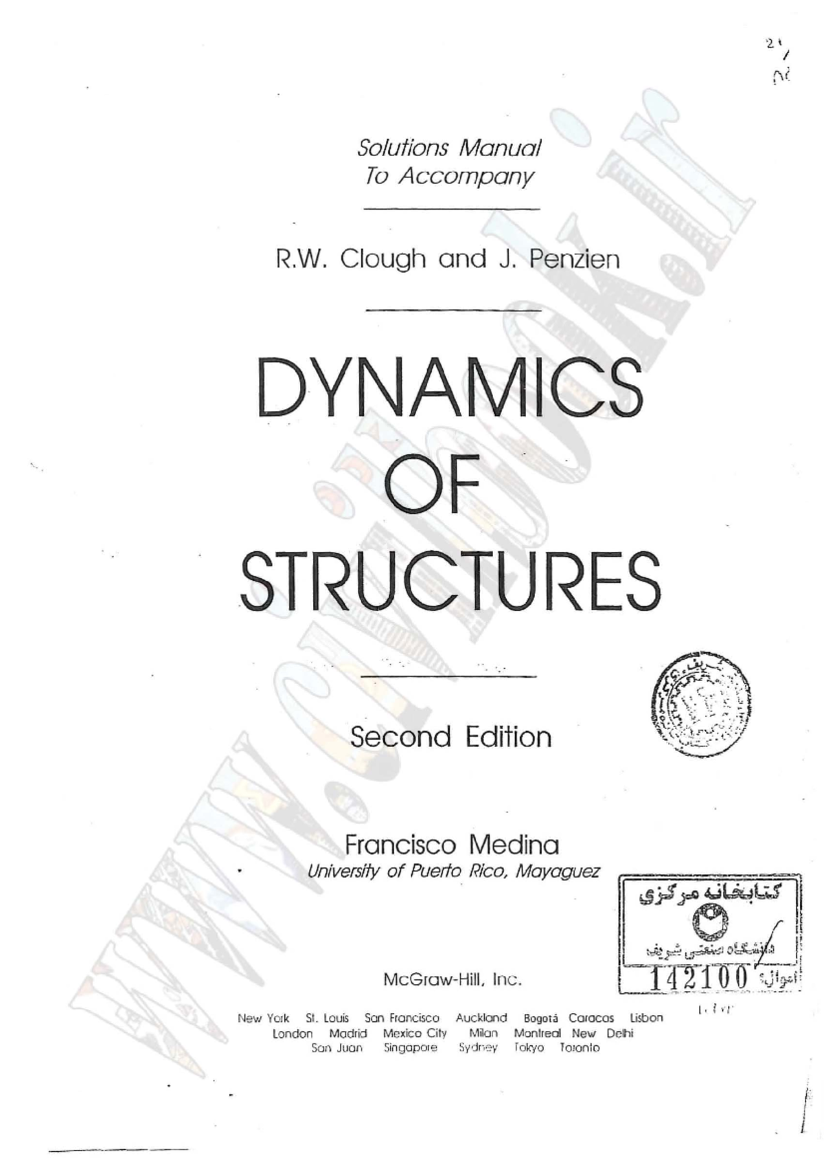 Dynamics of Structures, 2nd Ray Clough, Joseph Penzien Solution - k.