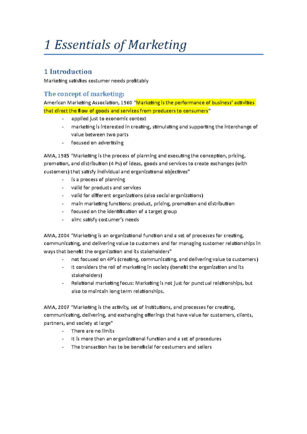 Lecture 1 Essentials of Marketing - 1 Essentials of Marketing 1 ...