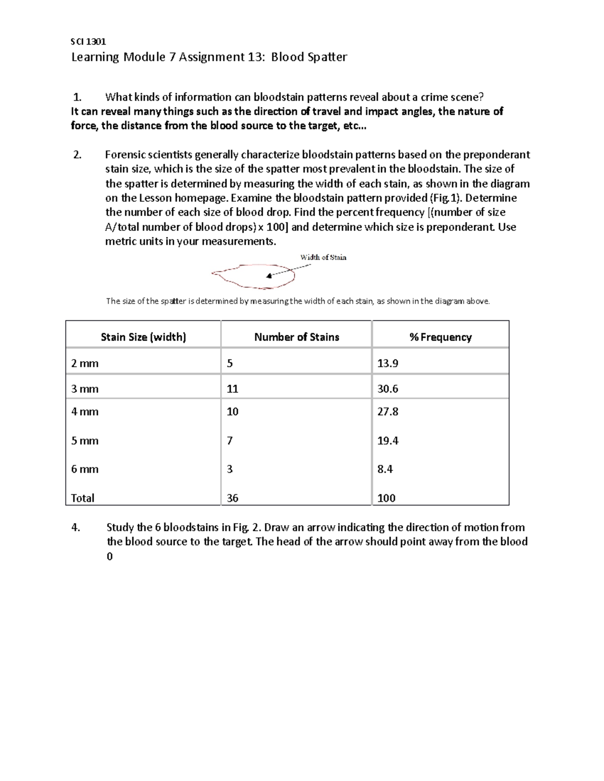 Assignment 13 SCI - Blood Splatter - Learning Module 7 Assignment 13 ...