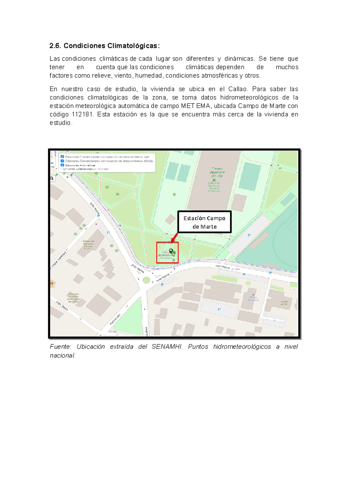 Condiciones climatologicas de los climas en el Callao. - 2. Condiciones ...