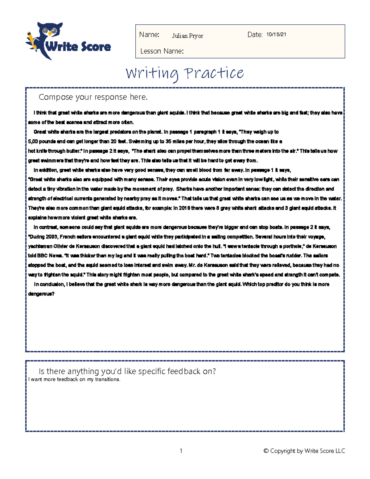 Julian-Anthony Pryor - Interactive Blank Answer Sheet - HIS 121 - 1 ...