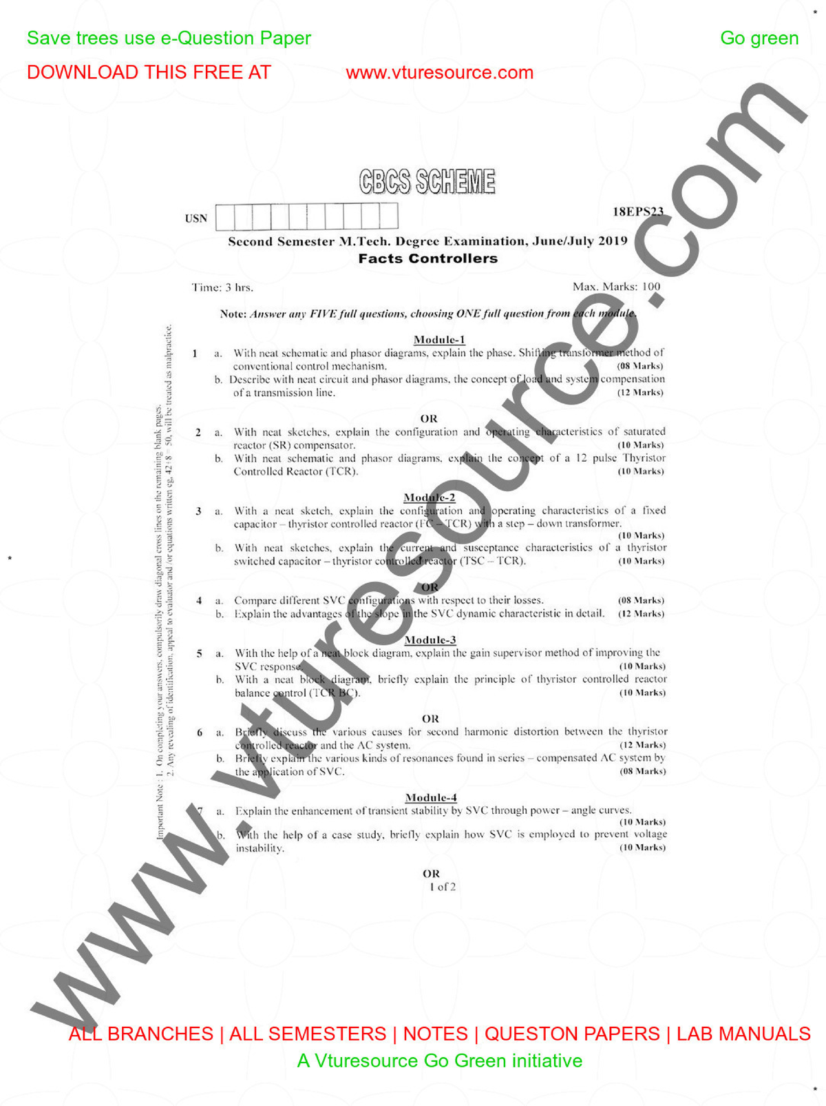 July-2019 - Old Q Paper - Basic Electrical Engineering - Studocu