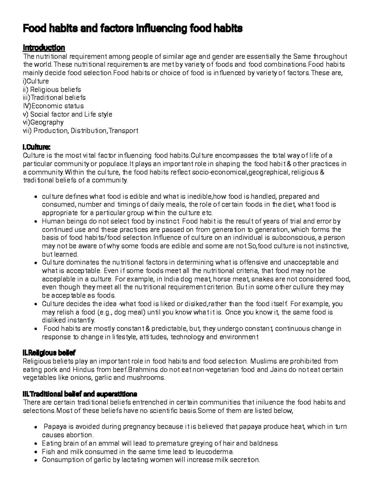 Food habits and factors influencing food habits - Food habits and ...