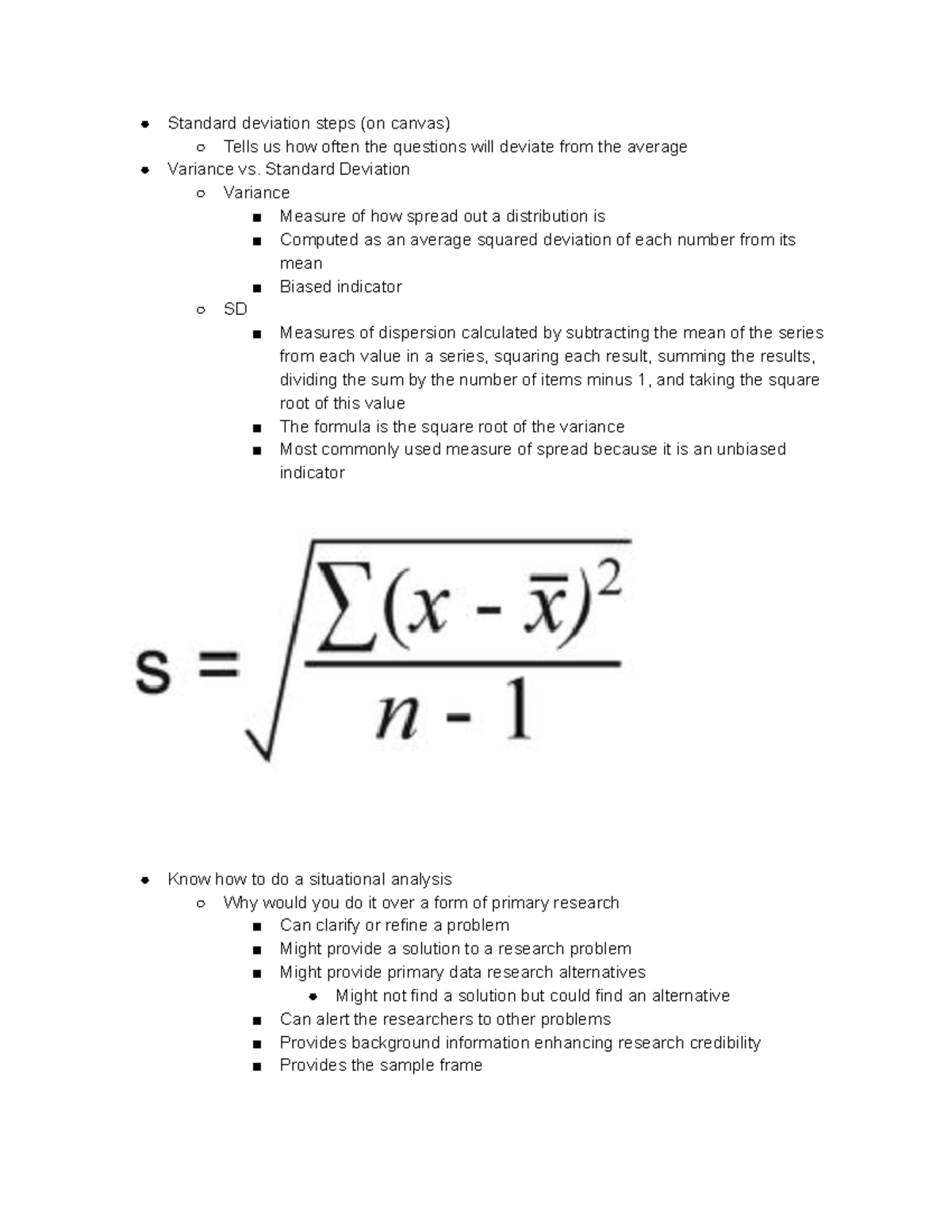 ISC 321 Test Review - Standard deviation steps (on canvas) Tells us how ...
