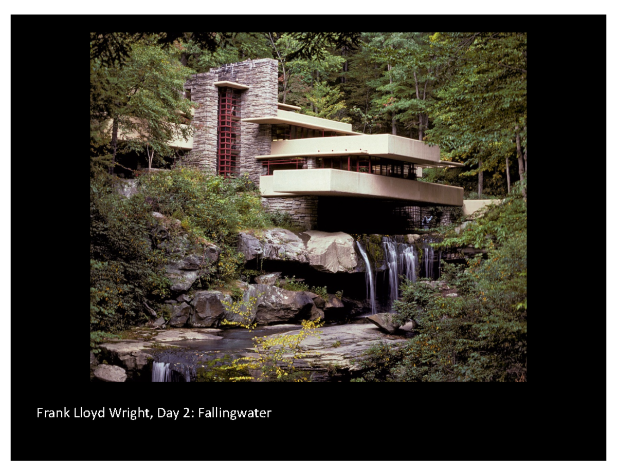 Fallingwater - notes - Frank Lloyd Wright, Day 2: Fallingwater Today’s ...