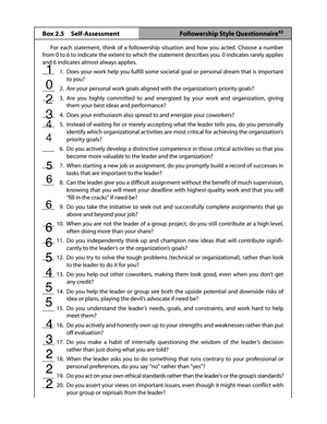 Leadership Profile - This provides an opportunity to consider (if you ...