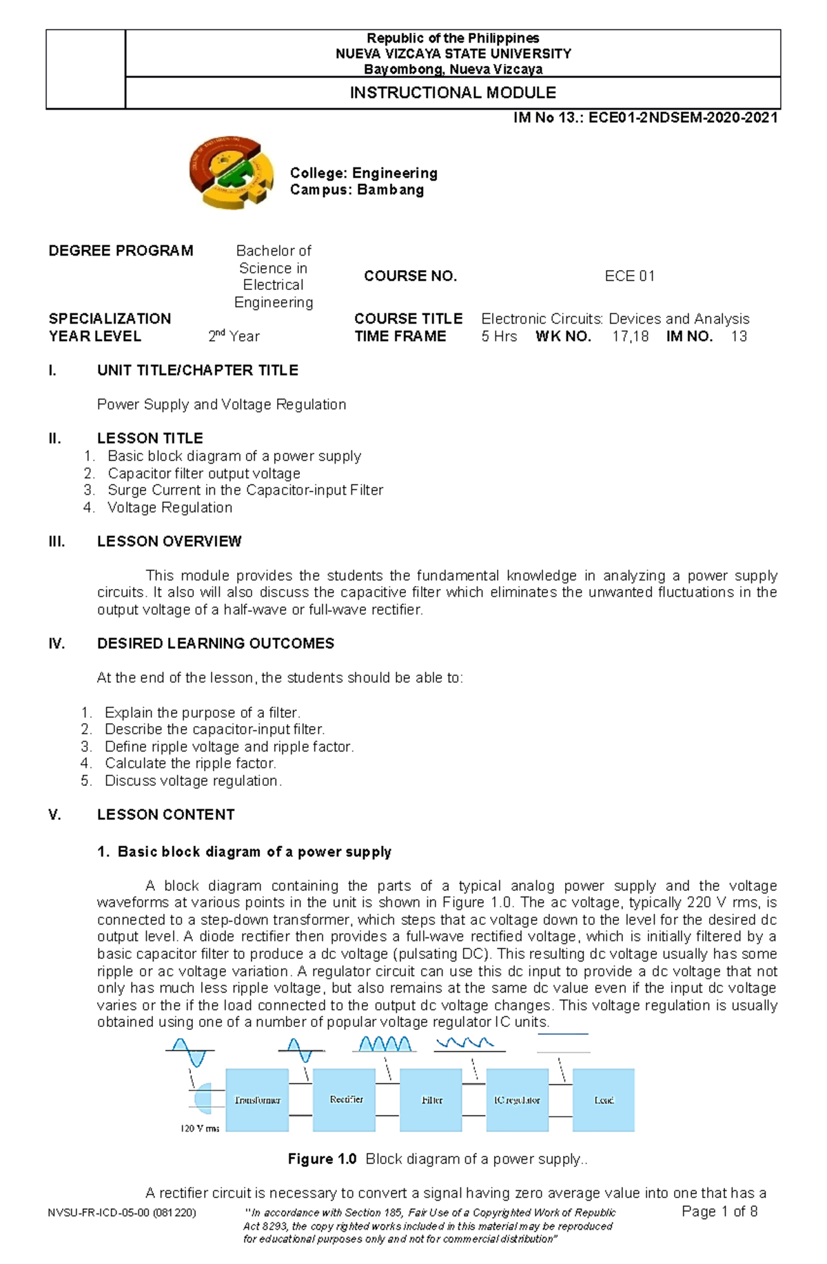 IM13-ELX12 BSEE 2A - Electronic Circuits: Devices and Analysis - NUEVA ...