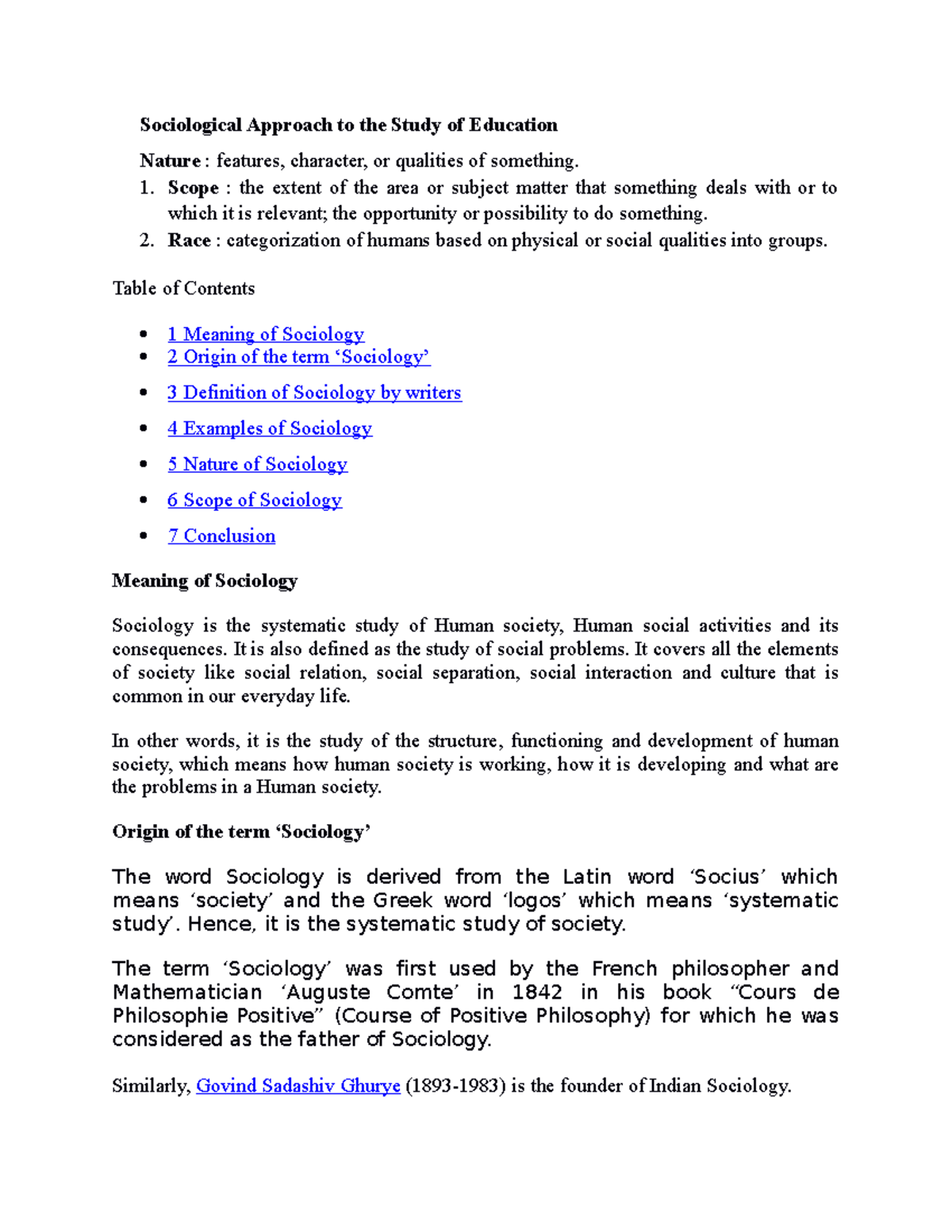 Foundation of Education - Sociological Approach to the Study of ...