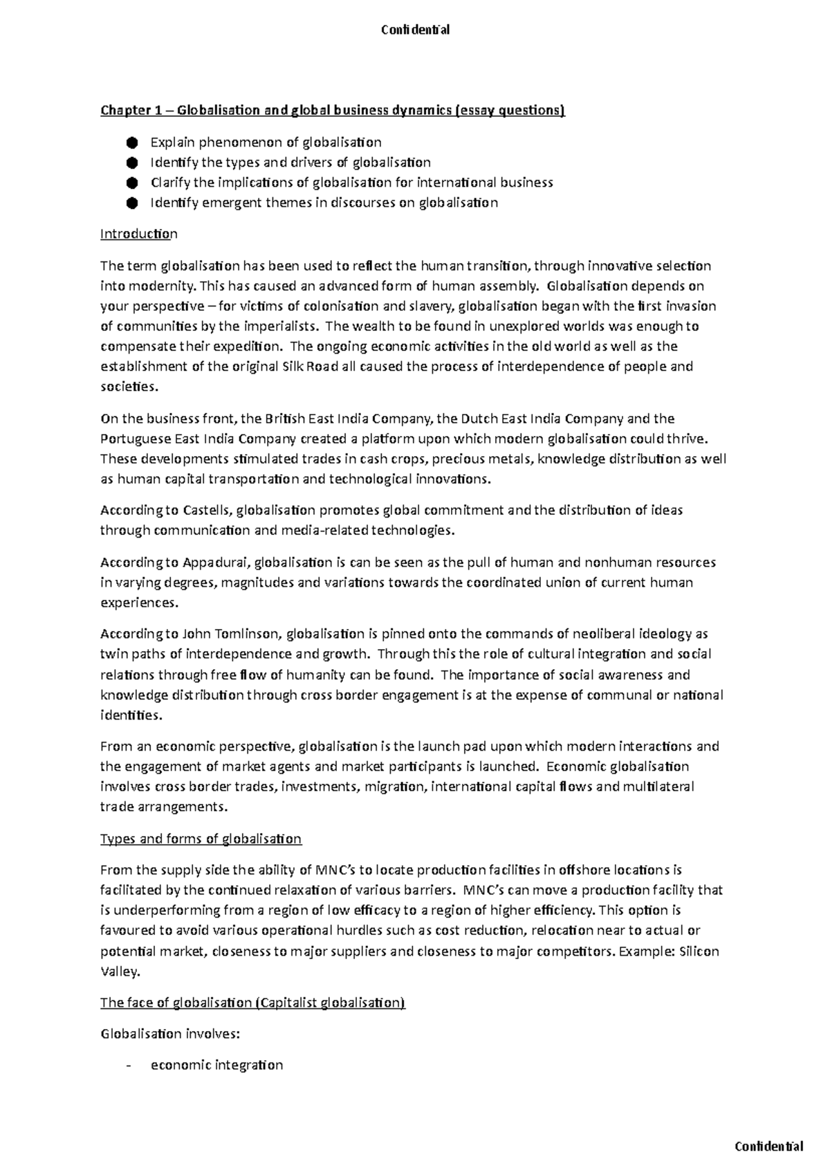 MNB3701 Chapter-1-2-4-6-7-9 - Chapter 1 – Globalisation and global ...