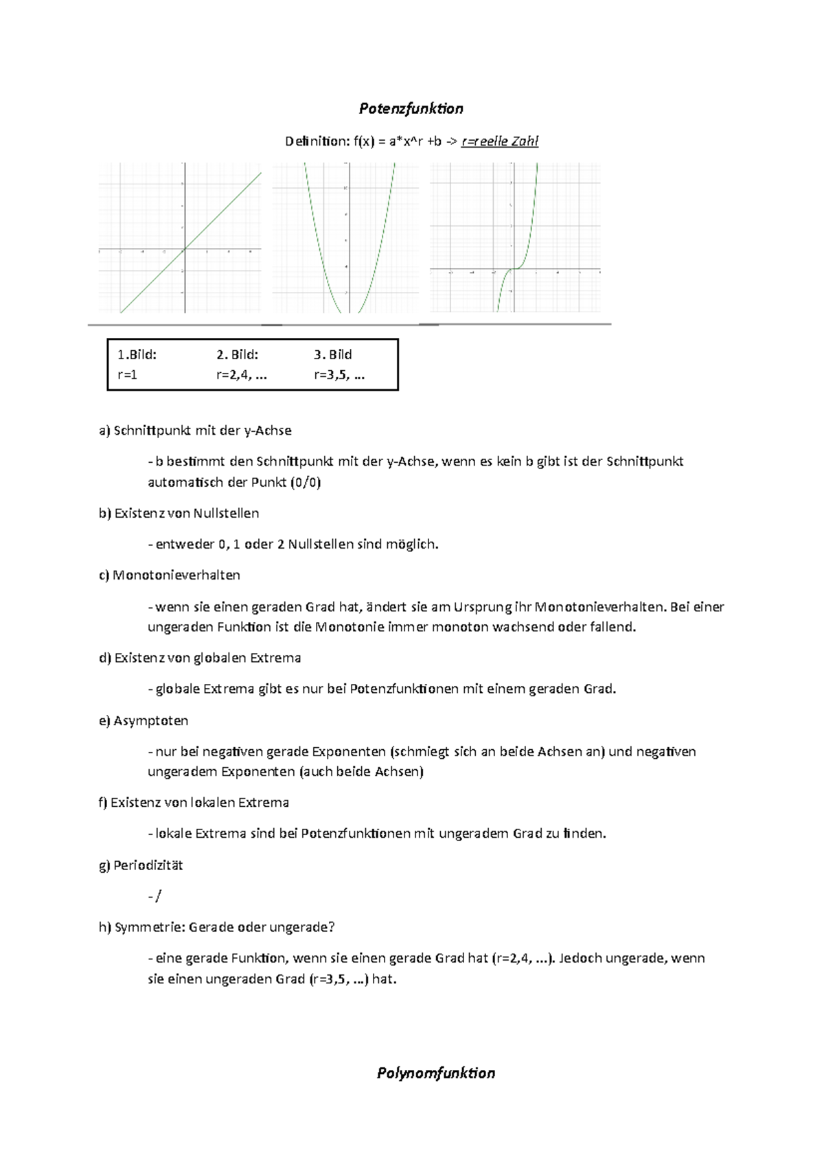 Alle mathematischen Funktionstypen kurz zusammengefasst ...