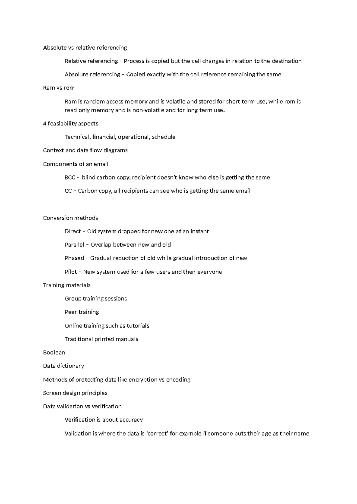 Aps revision - Absolute vs relative referencing Relative referencing ...