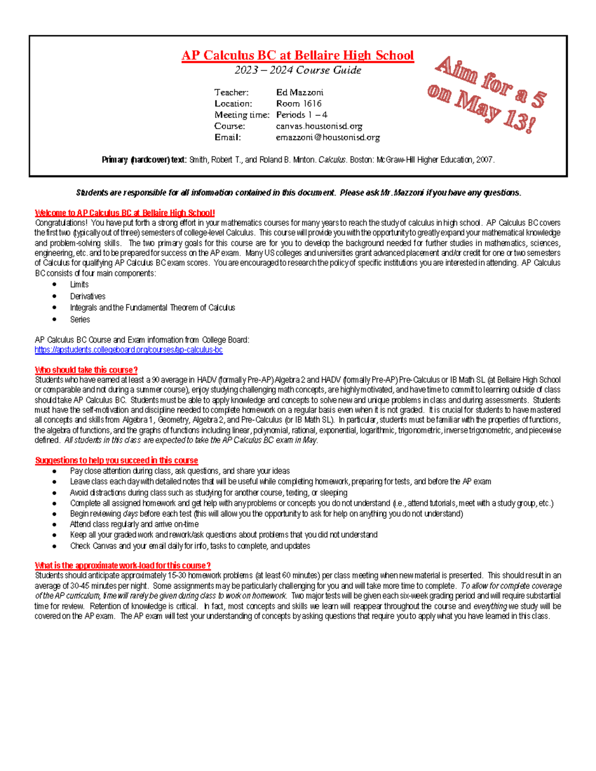 APguide 23 - study guide - AP Calculus BC at Bellaire High School 2023 ...