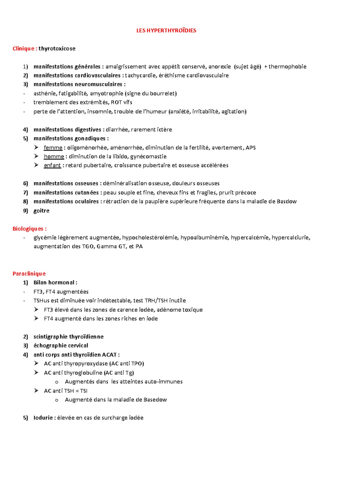 Les hyperthyroïdies - LES HYPERTHYROÏDIES Clinique : thyrotoxicose ...