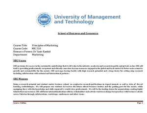 POM 2 - n/a - Course Code: MK Course Title: Principles of Marketing ...