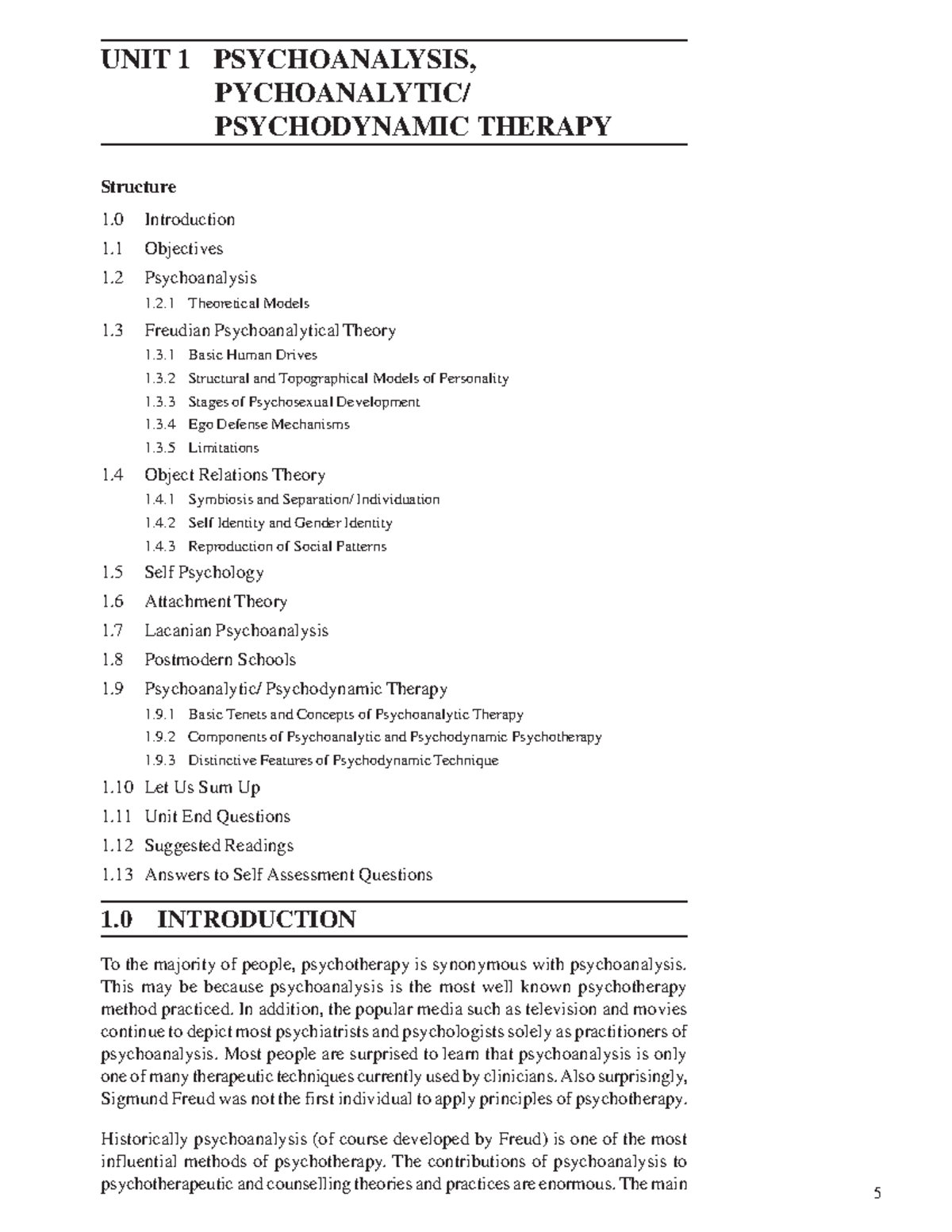 Unit-1 - Psychology - Psychoanalysis, Psychoanalytic/ Psychodynamic ...