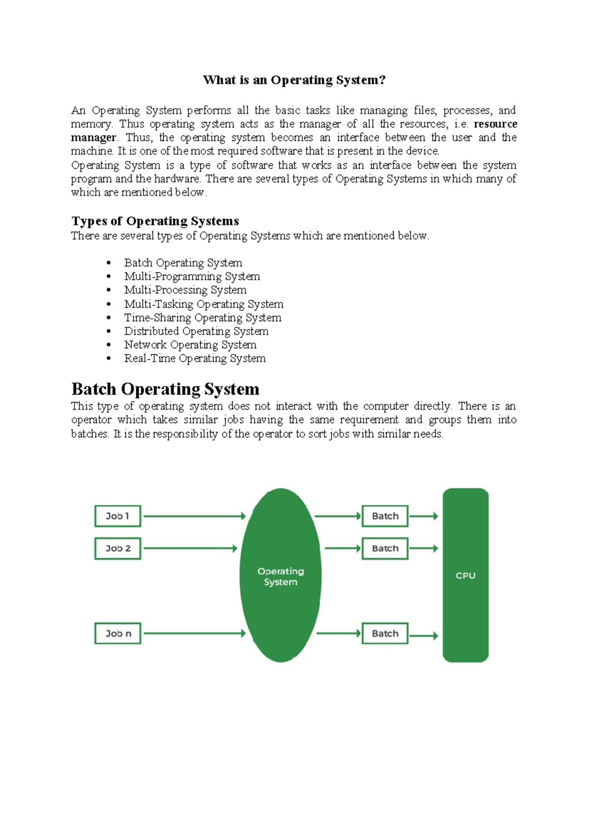 Types of os - What is an Operating System? An Operating System performs ...