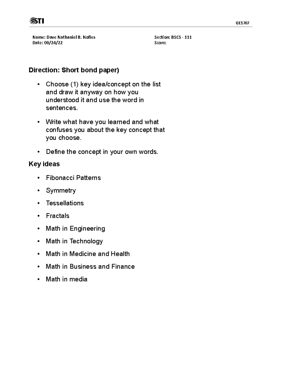 01 Seatwork 1(2) MMW - Readable - Direction: Short bond paper) • Choose ...