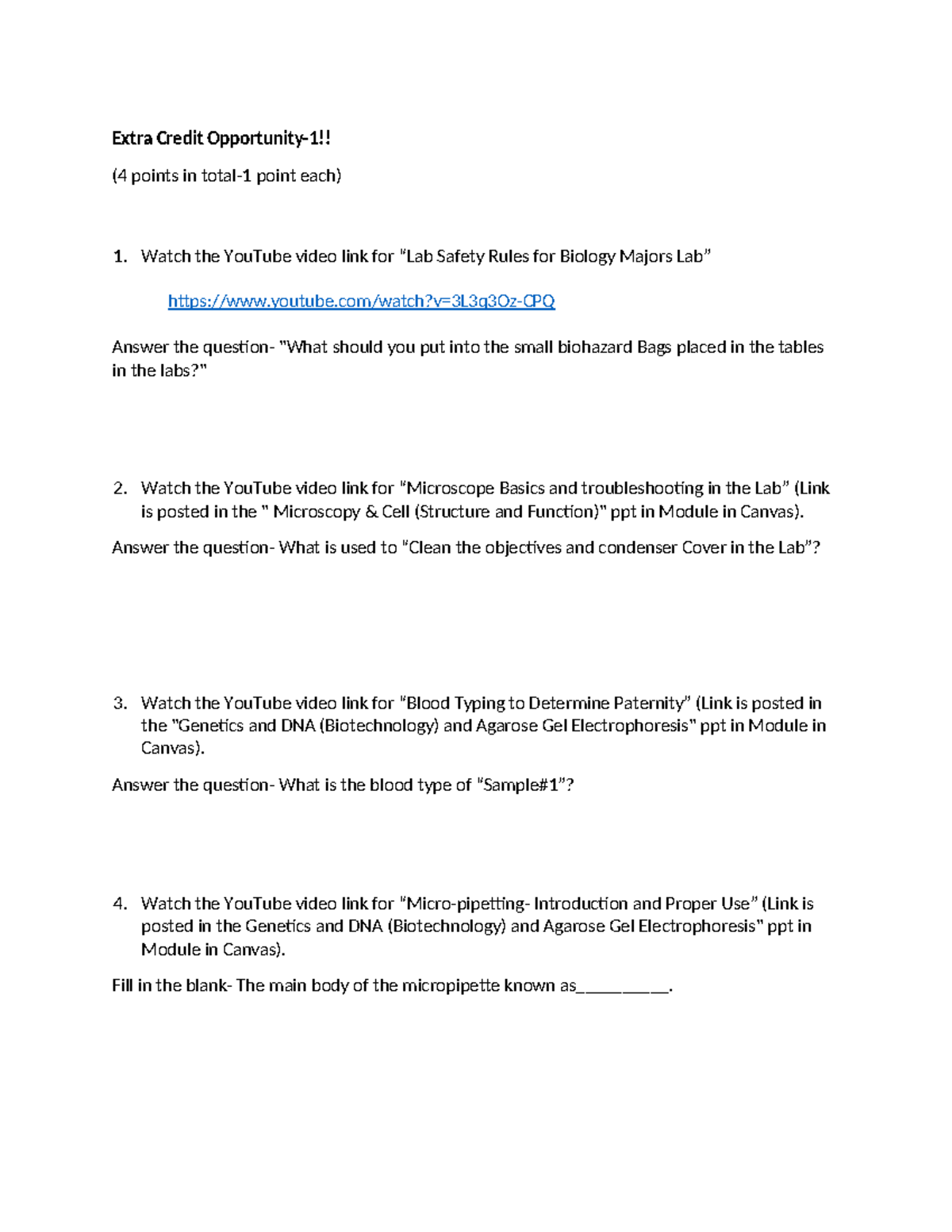 Extra Credit Assignment#1 - Extra Credit Opportunity-1!! (4 points in ...