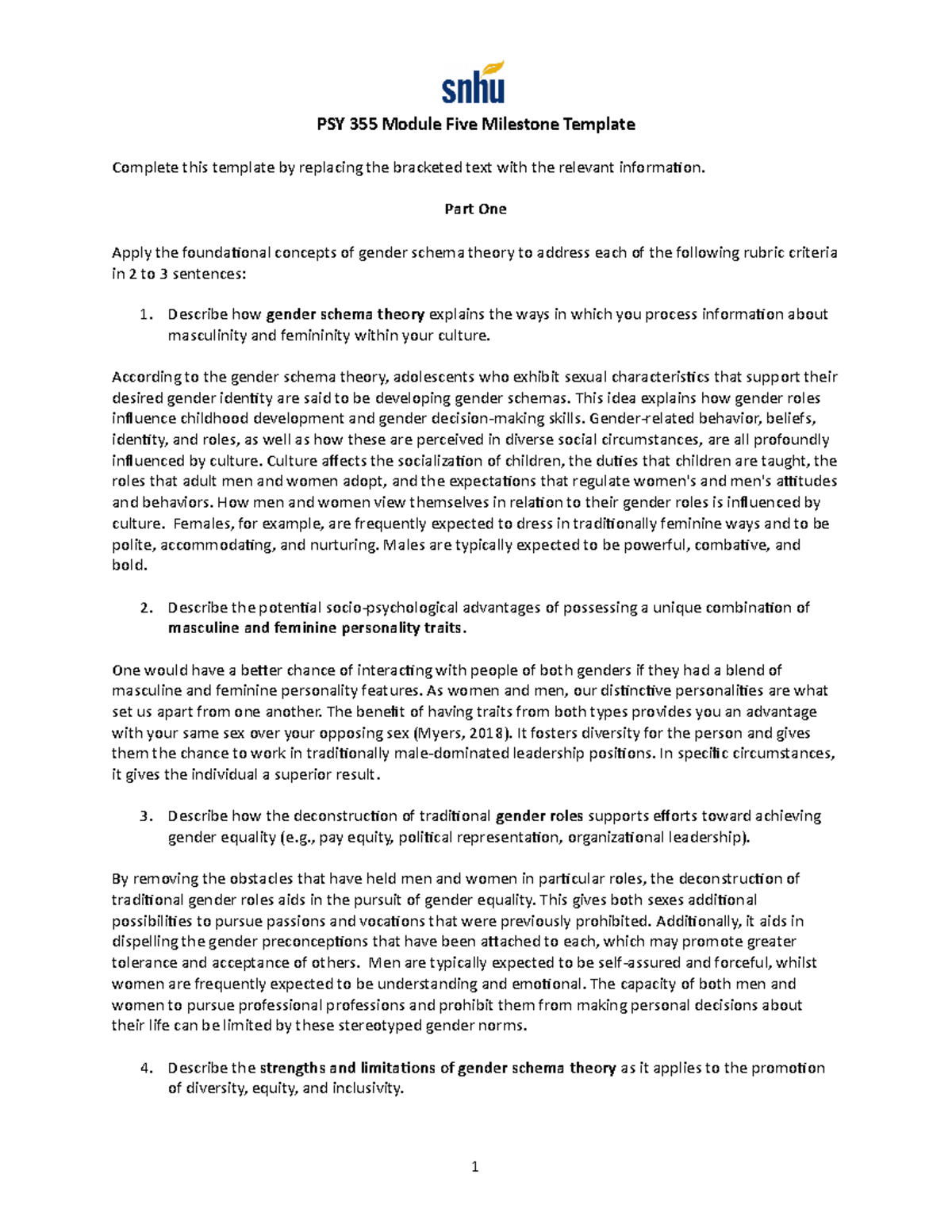 PSY 355 Module Five Milestone Completed - PSY 355 Module Five Milestone ...