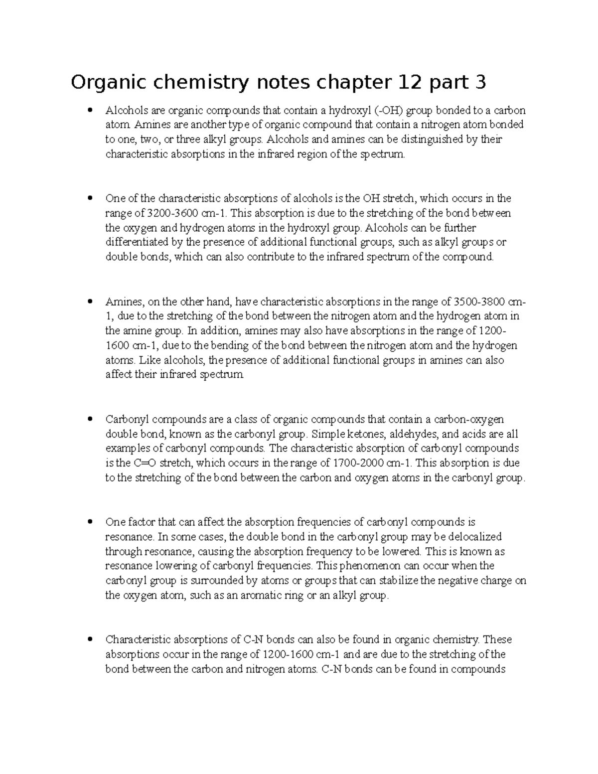 Organic chemistry notes chapter 12 part 3 - Amines are another type of ...