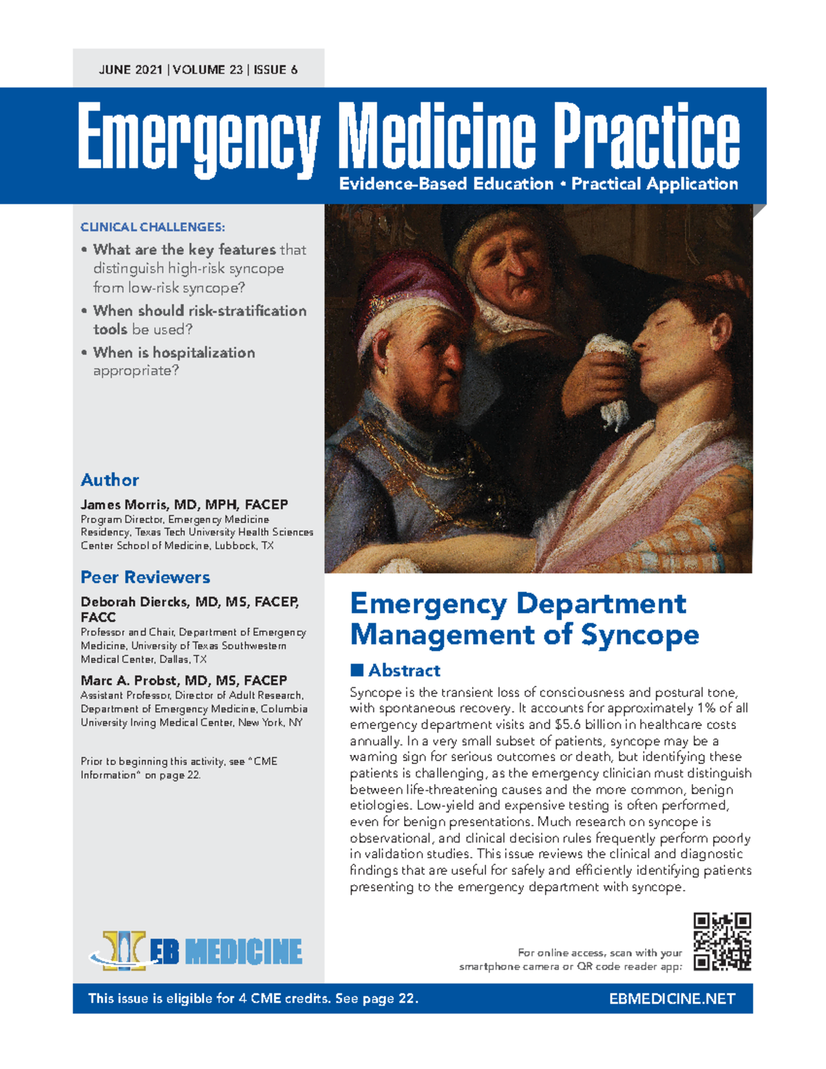 2021 ED Management of Syncope EMP - JUNE 2021 | VOLUME 23 | ISSUE 6 ...