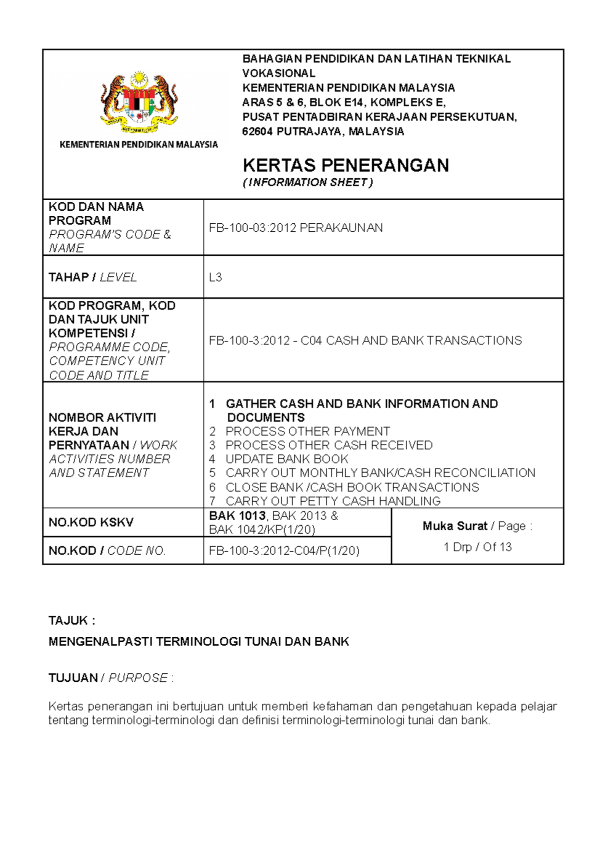 C04 WA1 KP 1-20 - nota perakaunan - KOD DAN NAMA PROGRAM PROGRAM’S CODE ...
