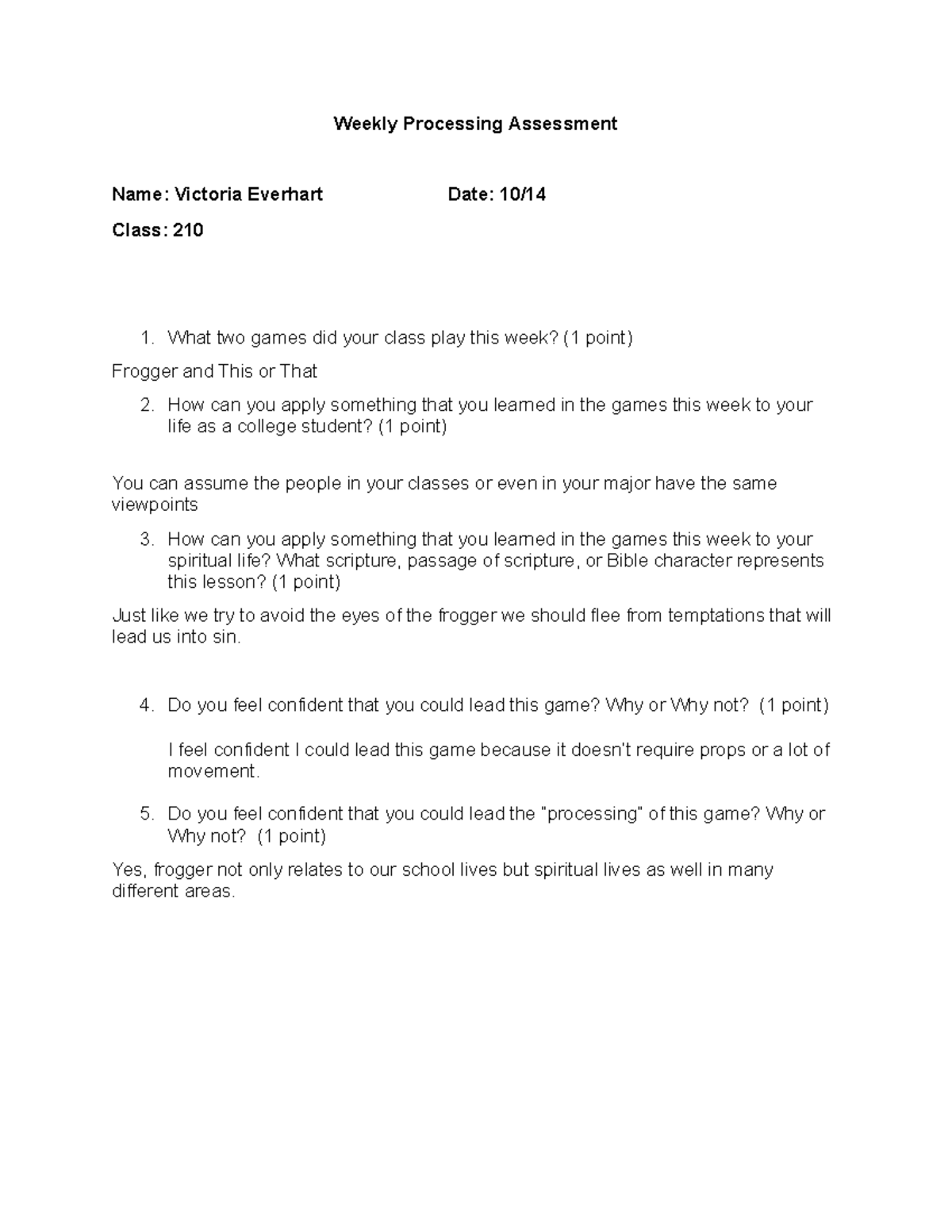 CLCM 210 - Weekly Processing Assessment - Weekly Processing Assessment ...