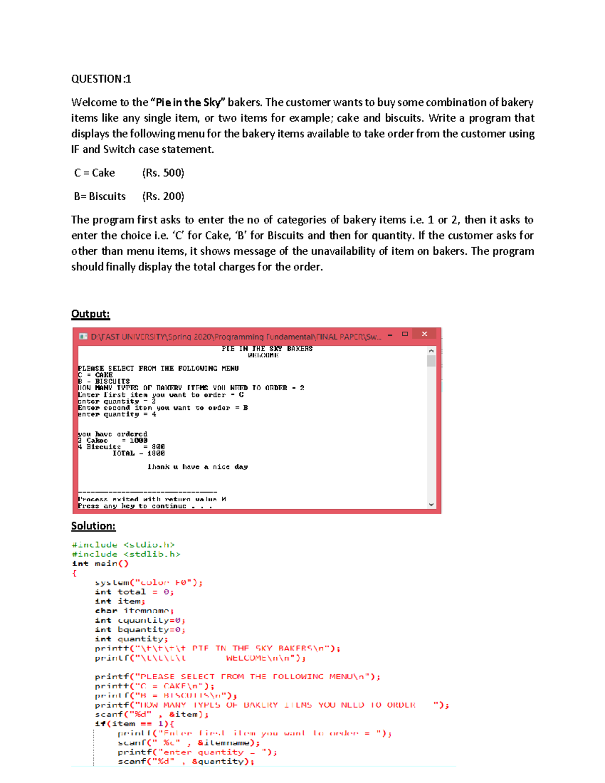 PF FNAL Paper with Solutions - QUESTION: Welcome to the “Pie in the Sky ...