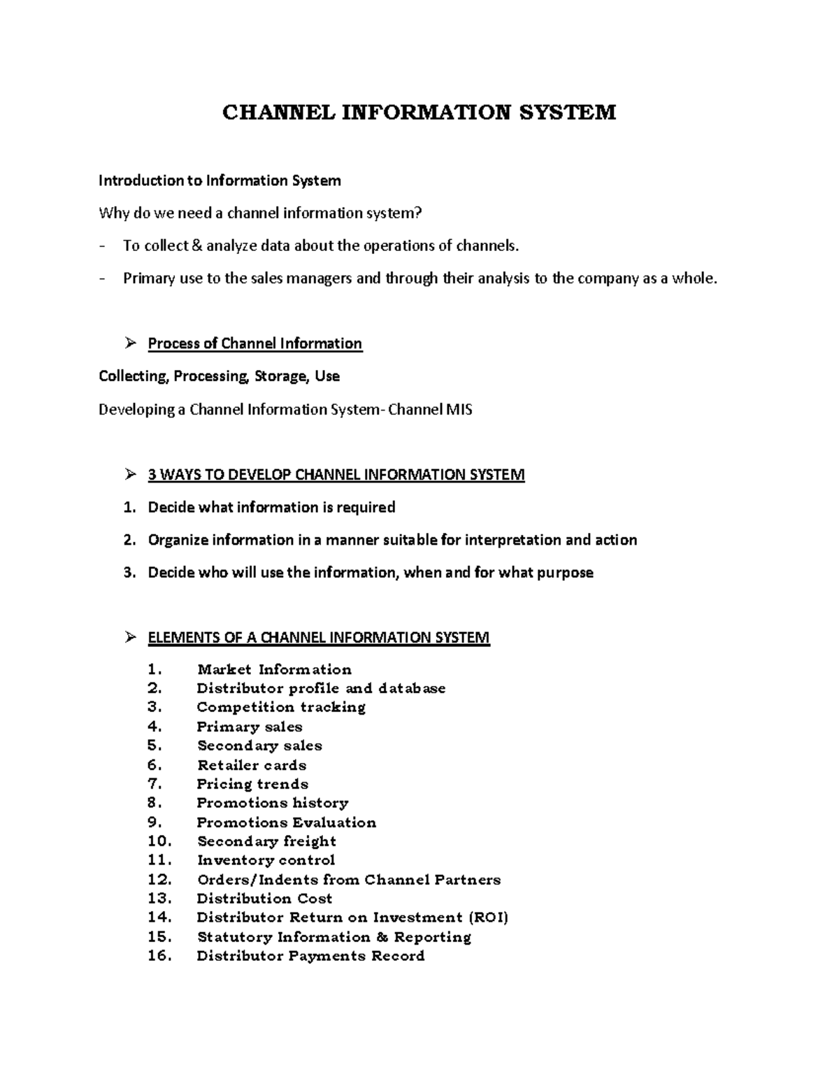 Channel Information System - CHANNEL INFORMATION SYSTEM Introduction to ...