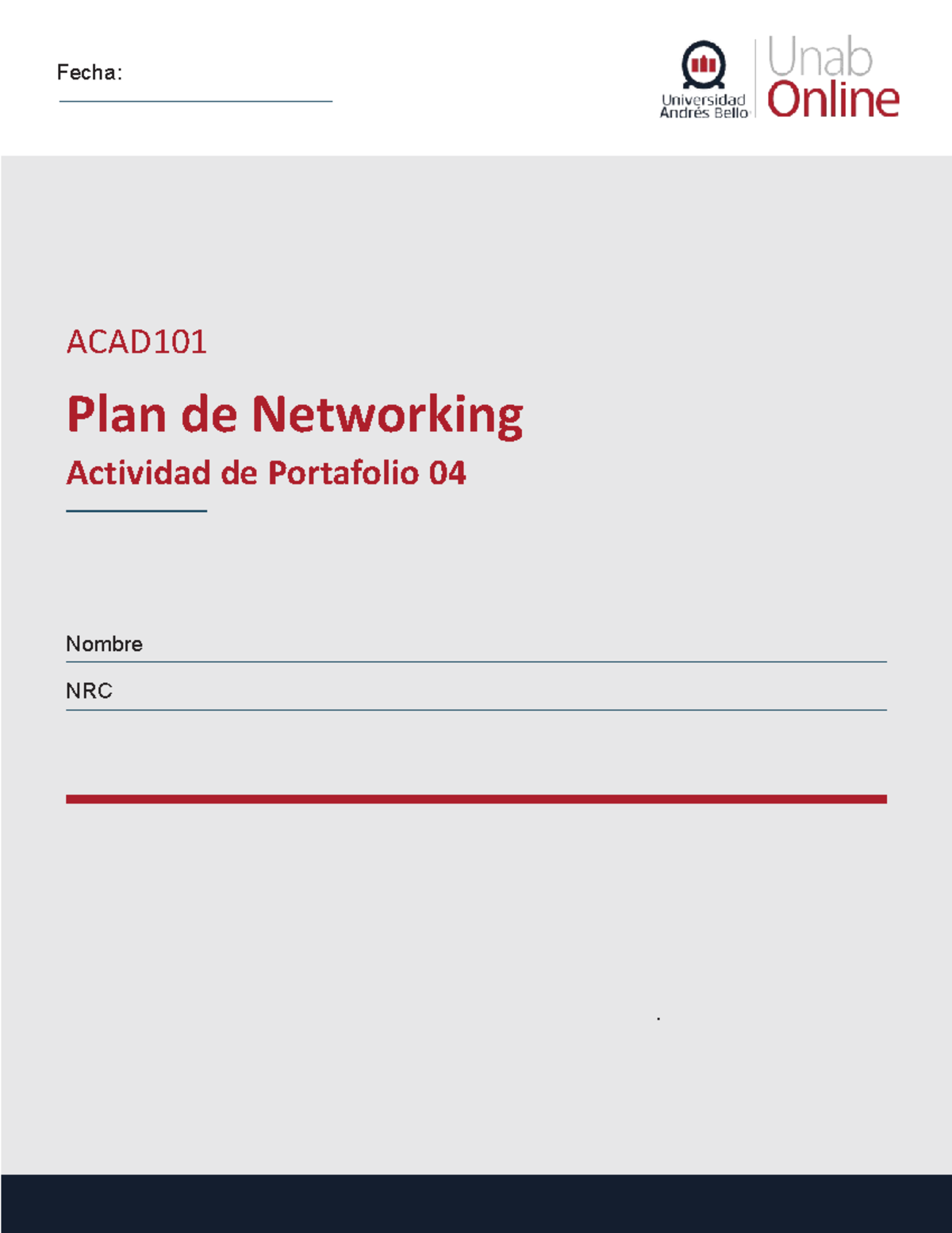 ACAD 101 s4 plandenetworking - Fecha: ACAD Plan de Networking Actividad ...