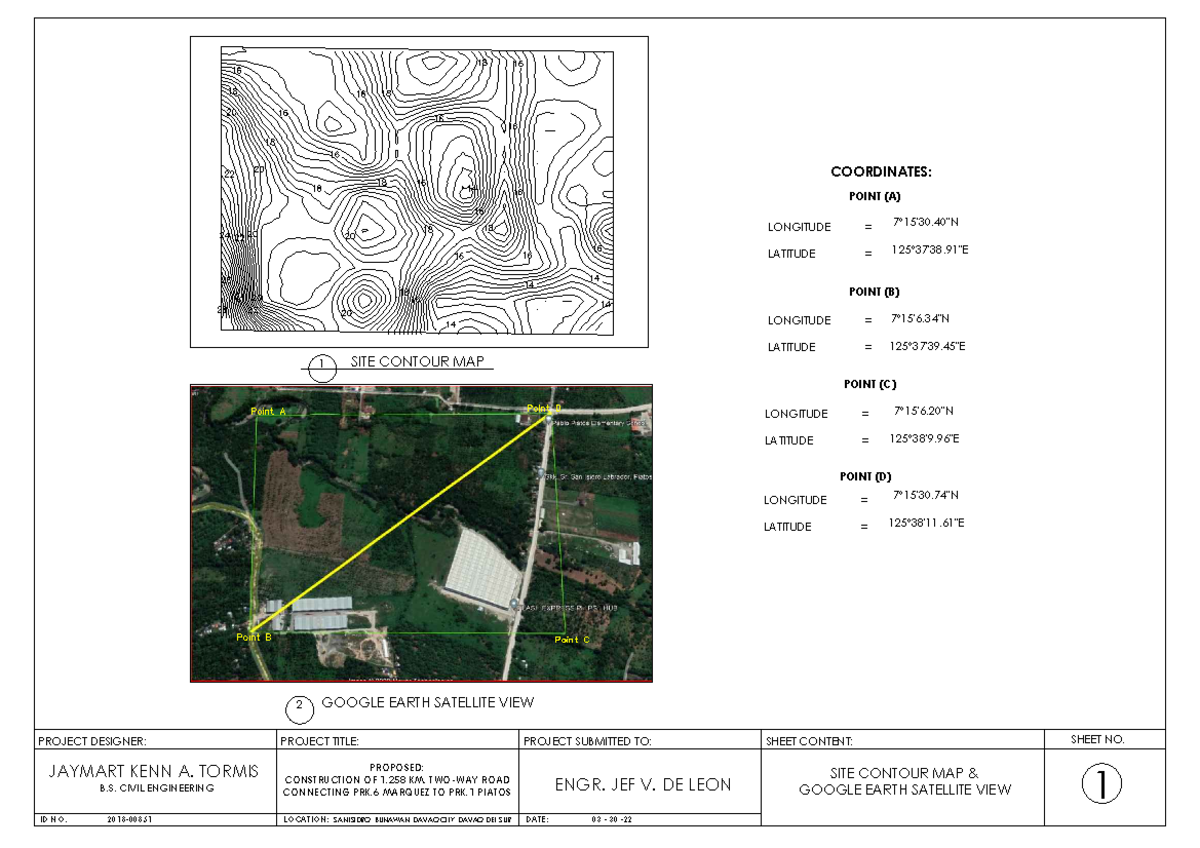 CEC322 Progress Report 1 - PROJECT DESIGNER: PROJECT TITLE: LOCATION ...