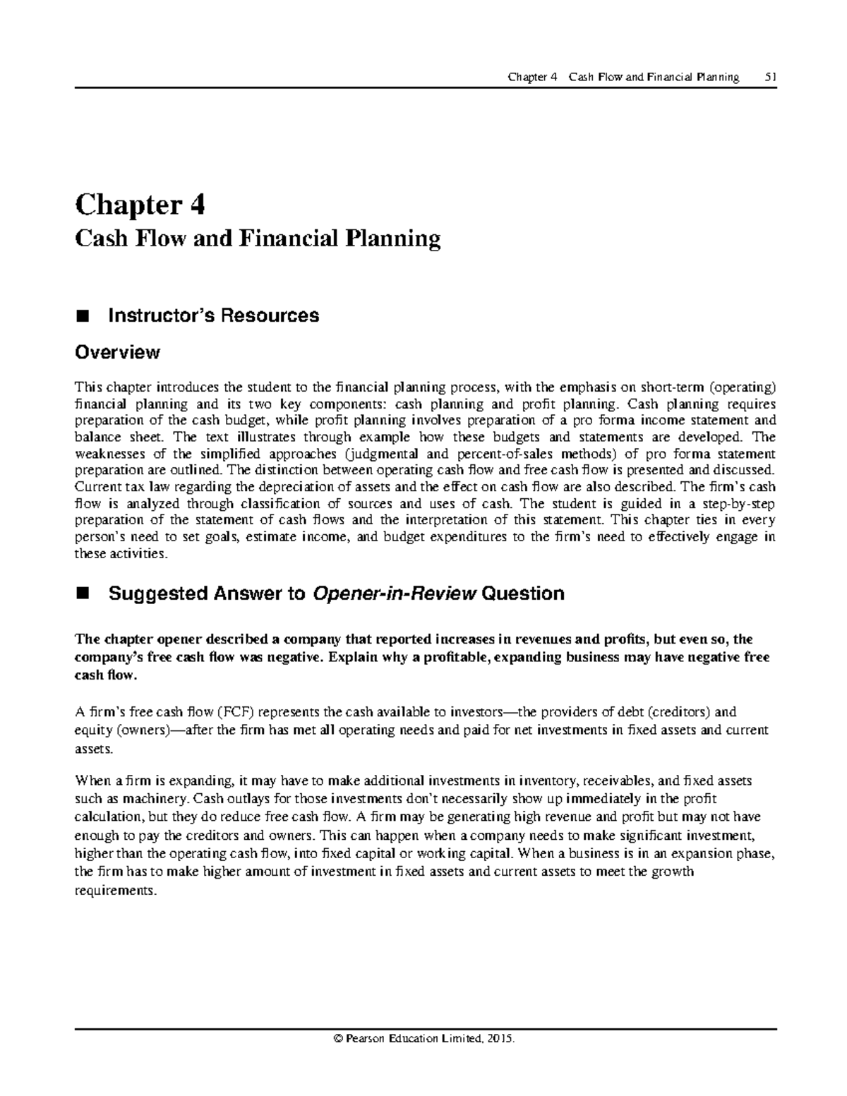 Chapter 4 - antwoorden - Chapter 4 Cash Flow and Financial Planning ...