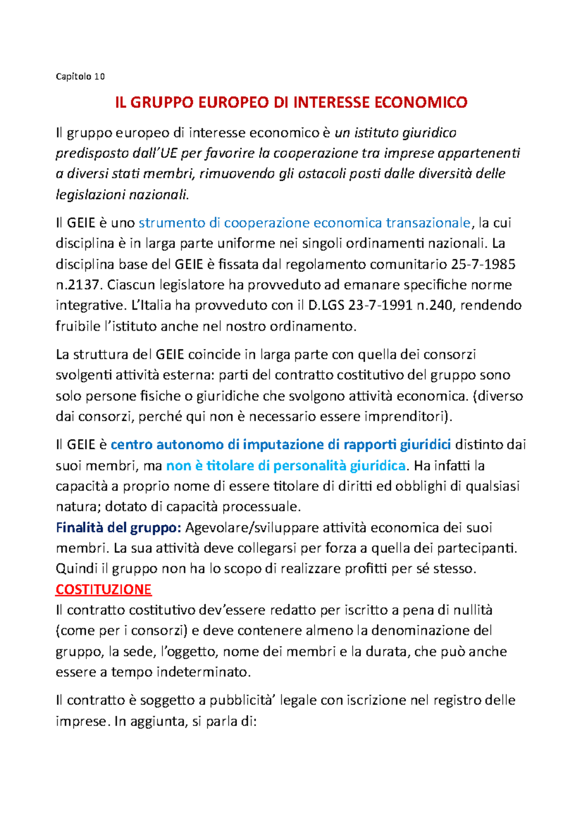 GEIE - Riassunto campobasso gruppo europeo interesse economico ...