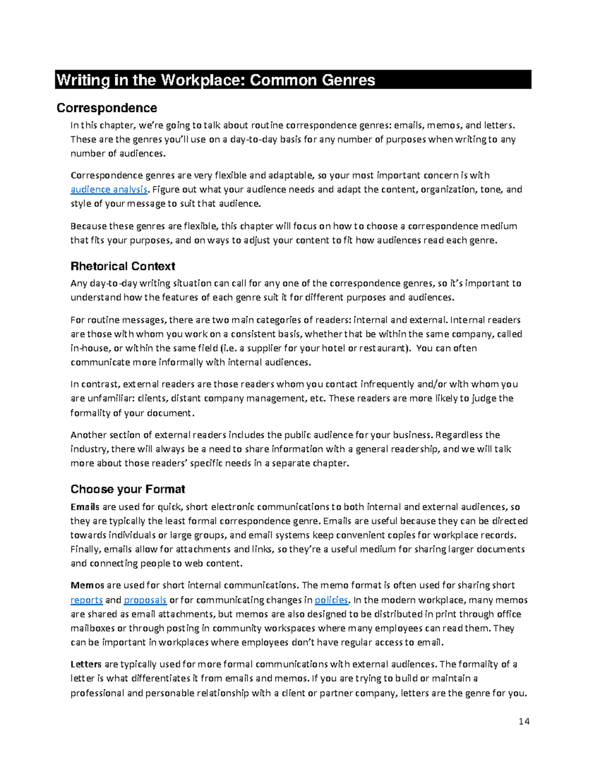 ENGL417Workplace Writing Part3 - Writing in the Workplace: Common ...