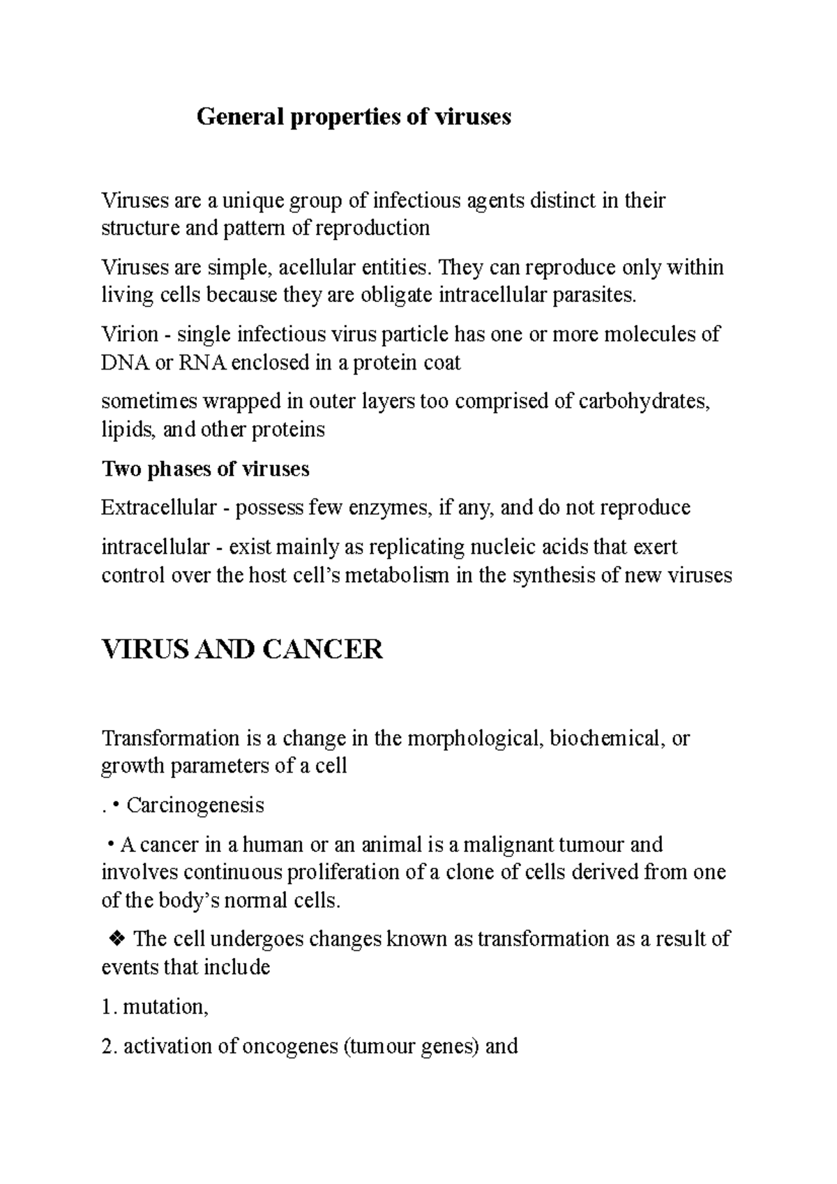 General properties of viruses - General properties of viruses Viruses ...