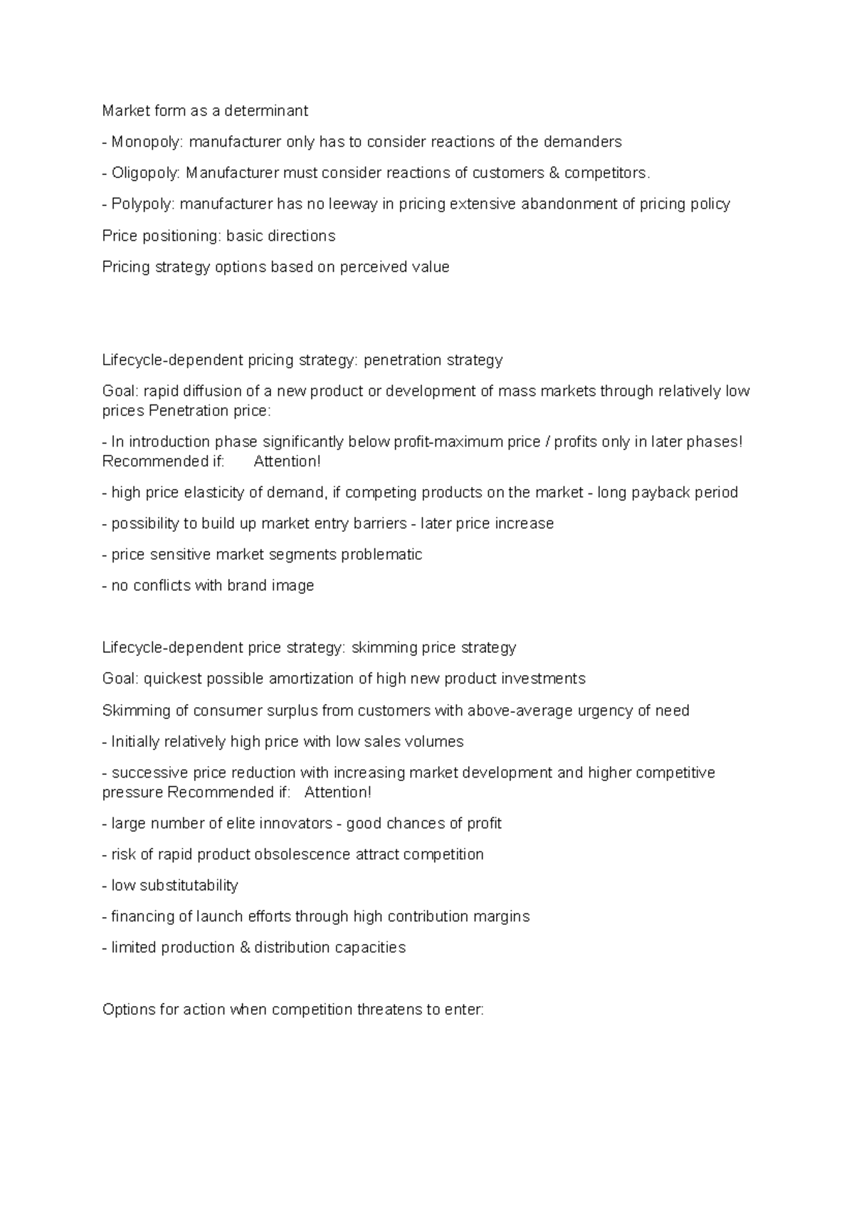 Market form as a determinant - Market form as a determinant Monopoly ...