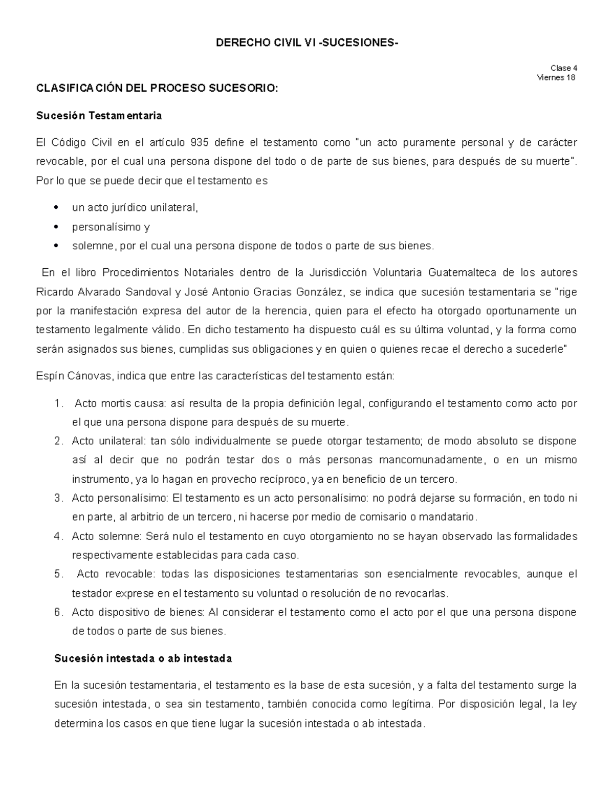 Civil 6 clase 4 - notas - MGMT E-1000 - Harvard - Studocu