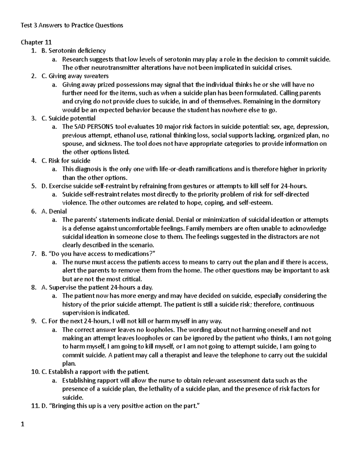 Test 3 Answers To Practice Questions Test 3 Answers To Practice